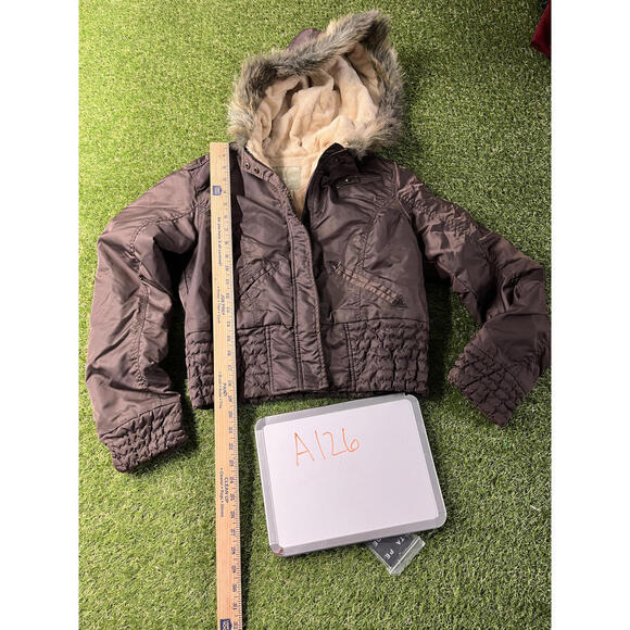 Jackets & Coats | Nori Womens Size M Brown Cropped Winter Jacket Y2k ...